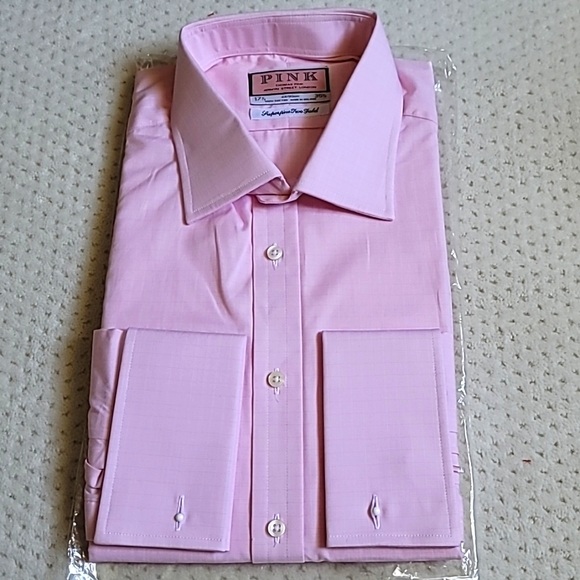 Thomas Pink | Shirts | Nwt Thomas Pink French Double Cuff Superfine Two Fold Pink Dress Shirt 75 ...